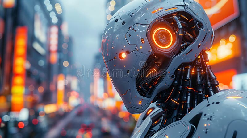 119 Robot Futuristic City Red Lights Stock Photos - Free & Royalty-Free ...