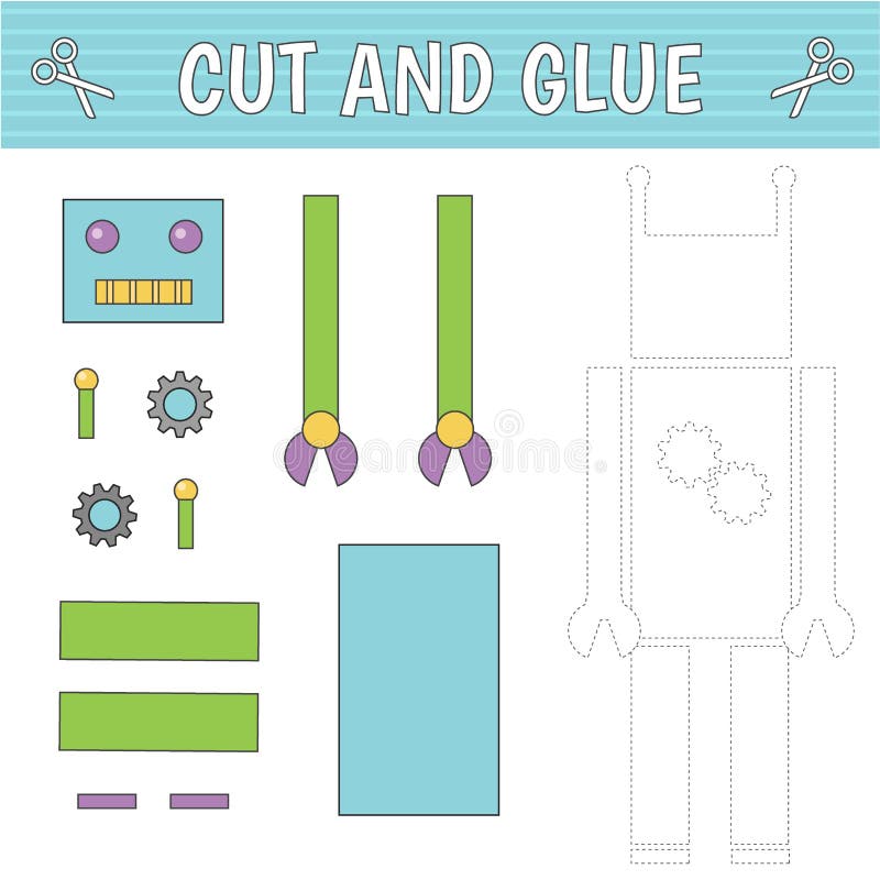 A Robot of Geometric Shapes Stock Vector - Illustration of page, paper ...