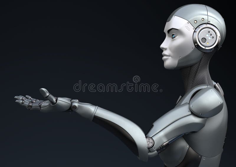 Robot giving his hand stock illustration. Illustration of rendering ...