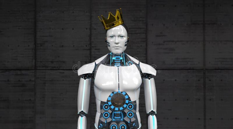 Robot Crown Gradient Logo Design Modern Template Icon Stock Vector ...