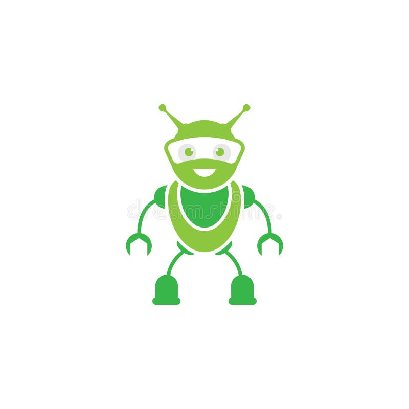 Robot Green Logo Vector Icon Illustration Stock Vector - Illustration ...