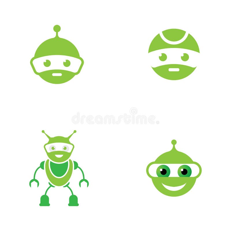 Robot and Green Nature Shaking Hands Stock Illustration - Illustration ...