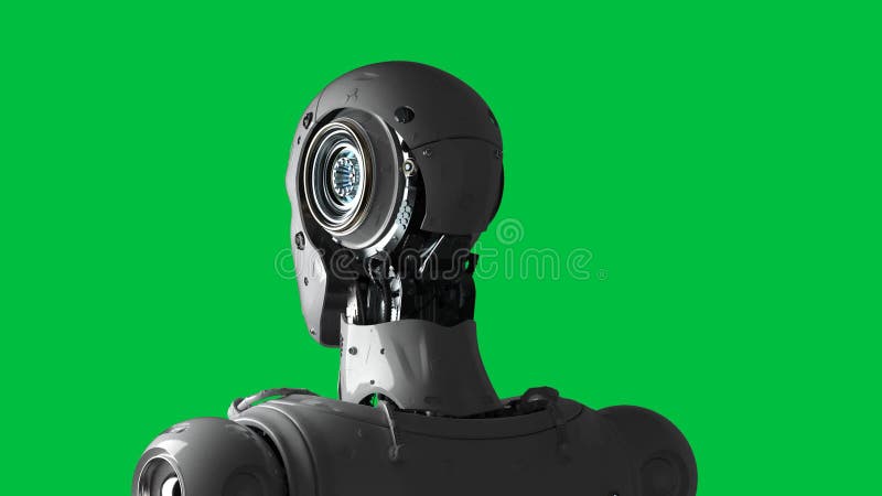 Robot on green screen stock video. Video of cyborg, footage - 190511825