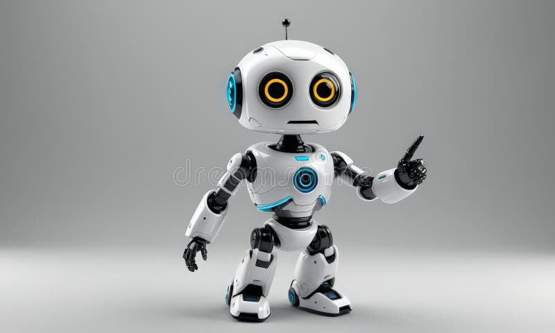 Robot with gun in his hand stock illustration. Illustration of ...