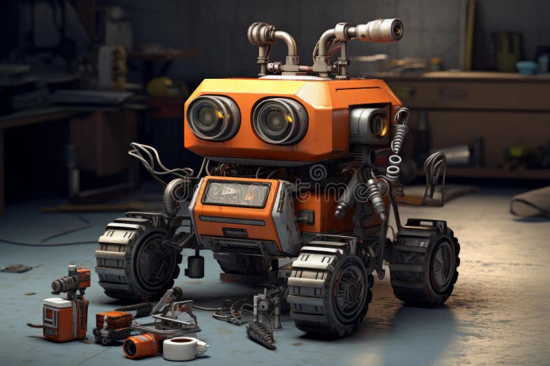 Robot Hand Assembly Car. Generate Ai Stock Illustration - Illustration ... Robot Hand Assembly Car. Generate Ai Stock Illustration - Illustration ...