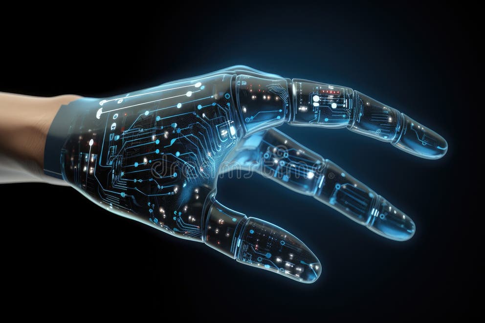 Robot Hand with Circuit Board, a Futuristic Mechanism for Advanced ...