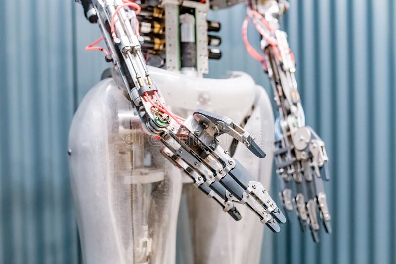 Robot hand closeup view stock illustration. Illustration of future ...