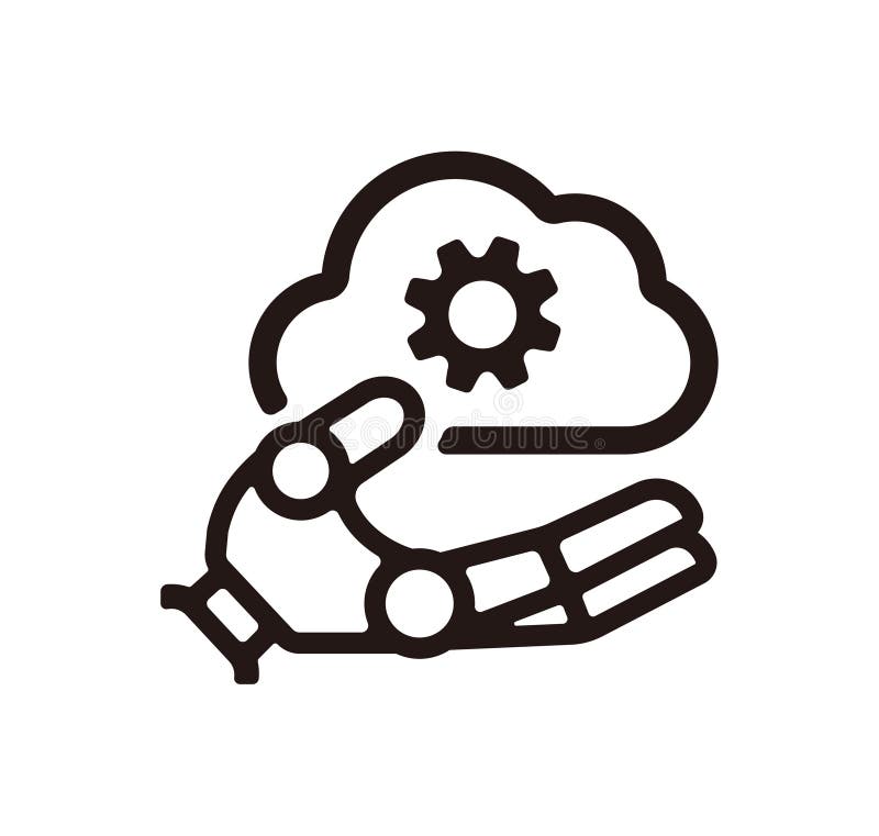 Robot Hand and Cloud Vector Icon Illustration Stock Vector ...