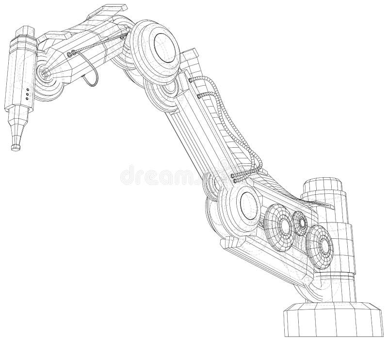 Robot Hand. EPS10 Format. Wire-frame Vector Created of 3d Stock Vector ...