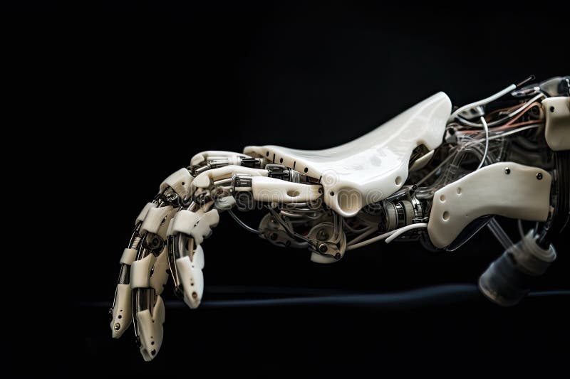Robot Hand Equipped With Delicate Forceps Grasping And Manipulating Objects Stock Illustration