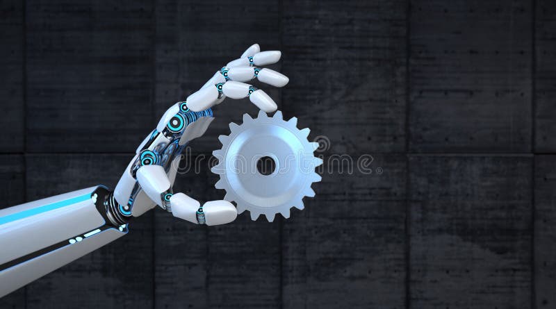 Robot with gear wheels stock illustration. Illustration of humanoid ...