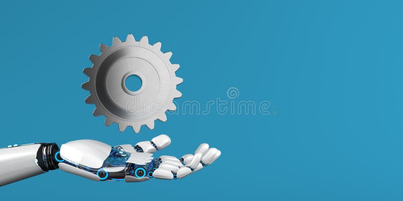 Robot Hand Gear Wheel stock illustration. Illustration of electronic ...