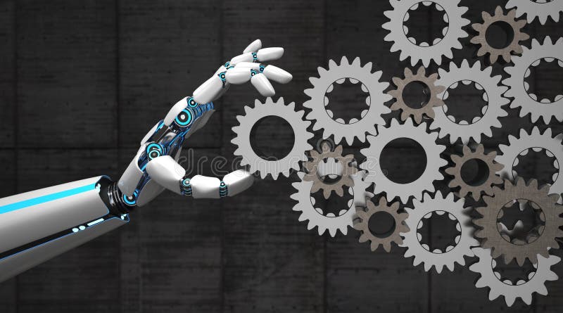 Robot Hand Gears stock illustration. Illustration of futuristic - 130596894