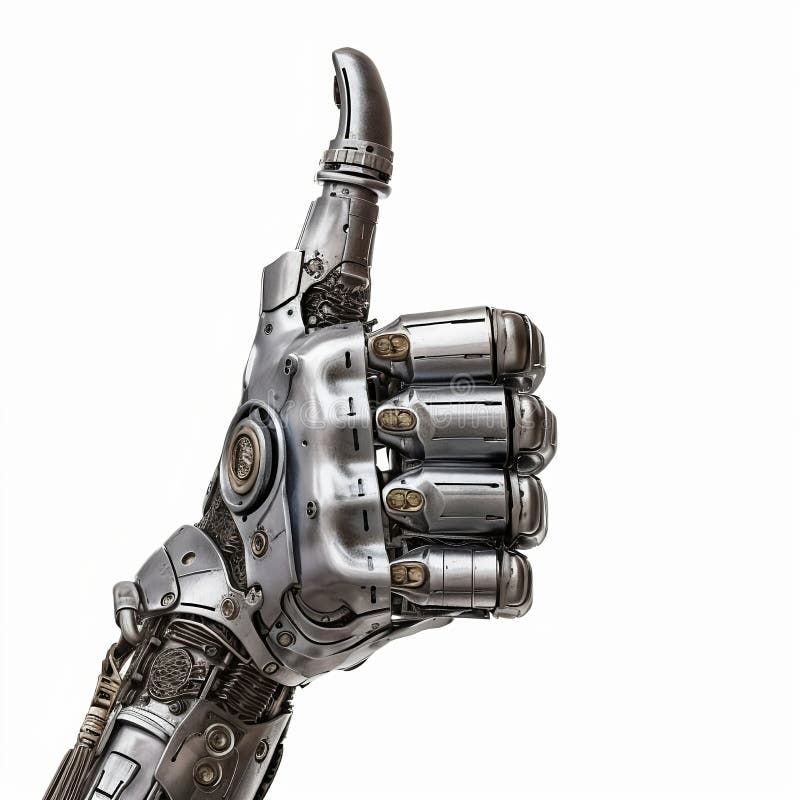 A Robot Hand Giving Thumbs Up Isolated on White Background - Generative ...
