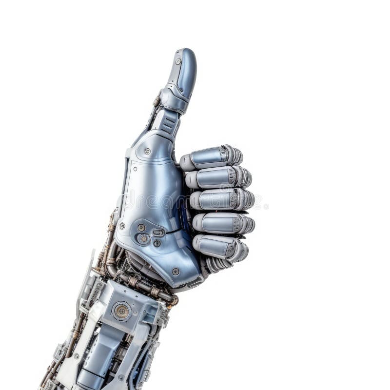 A Robot Hand Giving Thumbs Up Isolated on White Background - Generative ...