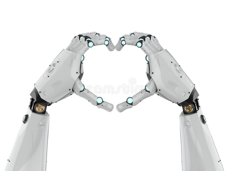 Robot hand heart shape stock illustration. Illustration of mechanic ...