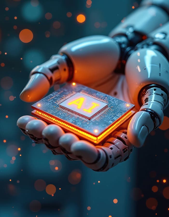 Machine Learning Artificial Intelligence Robot Network System Stock ...