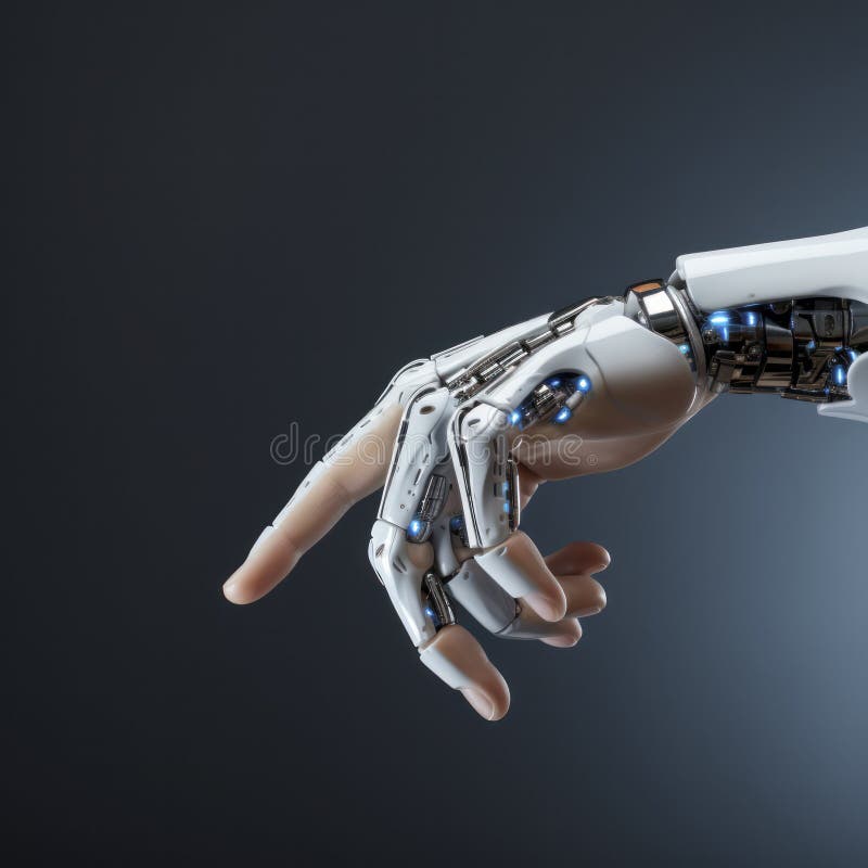 Robot Hand with Index Finger Pointing Stock Illustration - Illustration ...