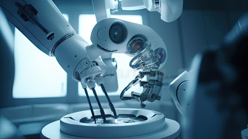 A Robot Hand Inserting a Coin into a Bowl Stock Illustration ...