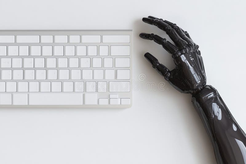 Robot Hand on Key Board, Artificial Intelligence and Robotic ...