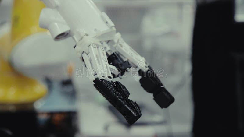 Robot Hand in the Laboratory. Remote Control Robotic Machine Arm Stock ...