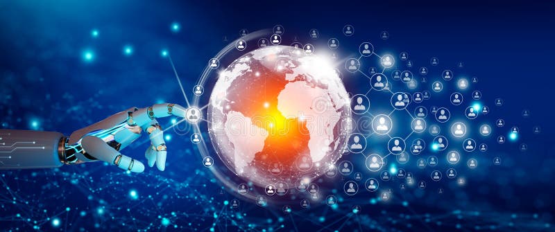 Global Ai Business Community of Network Communication Connected Stock ...