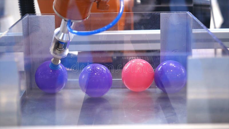 Robot Hand Machine Picking Up Ball. Media. Use Smart Robot in ...
