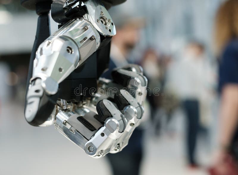 Robot hand macro close up stock image. Image of business - 147530025