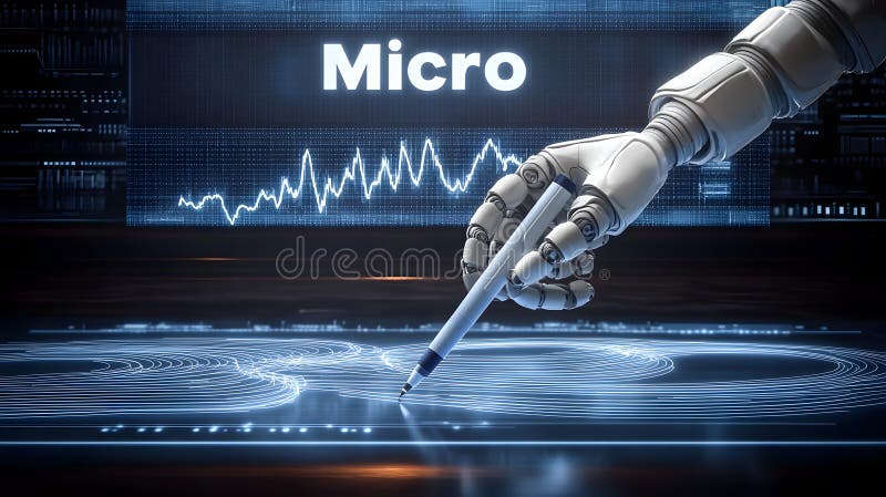 Robot Hand with Pen Illustrating Micro Technology Stock Illustration ...