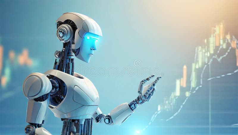 Robot Hand Pointing at Business Chart. AI Generated Stock Illustration ...