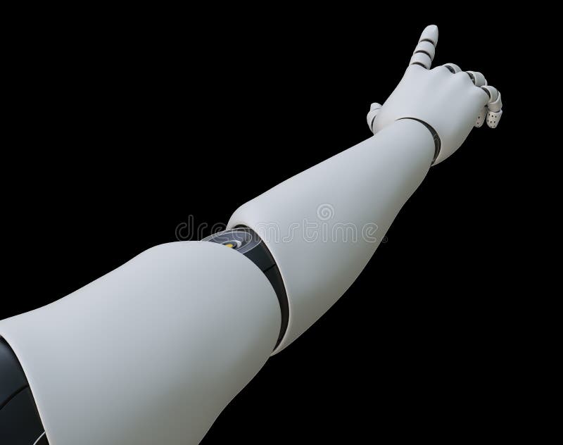 Robot Hand Pointing Index Finger, Isolated Stock Illustration ...
