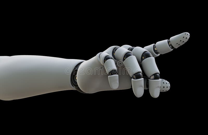 Robot Hand Pointing Index Finger, Isolated Stock Illustration ...
