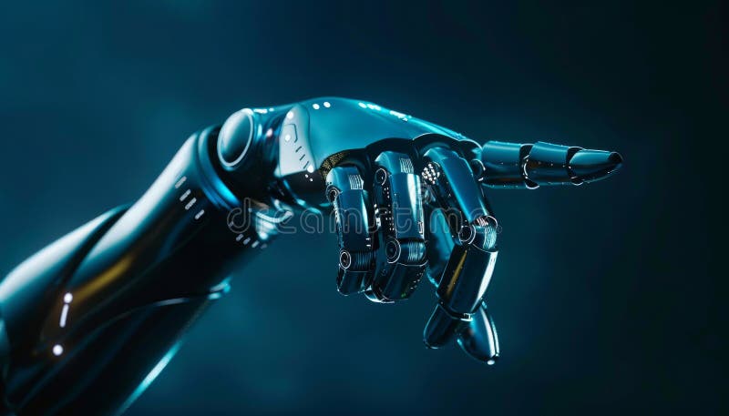 A Robot with a Blue Eye Pointing To the Right by AI Generated Image ...