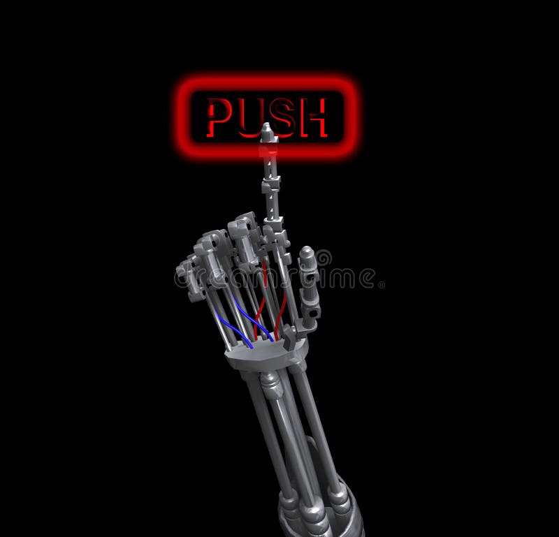 Hand pushing. stock illustration. Illustration of display - 21583715