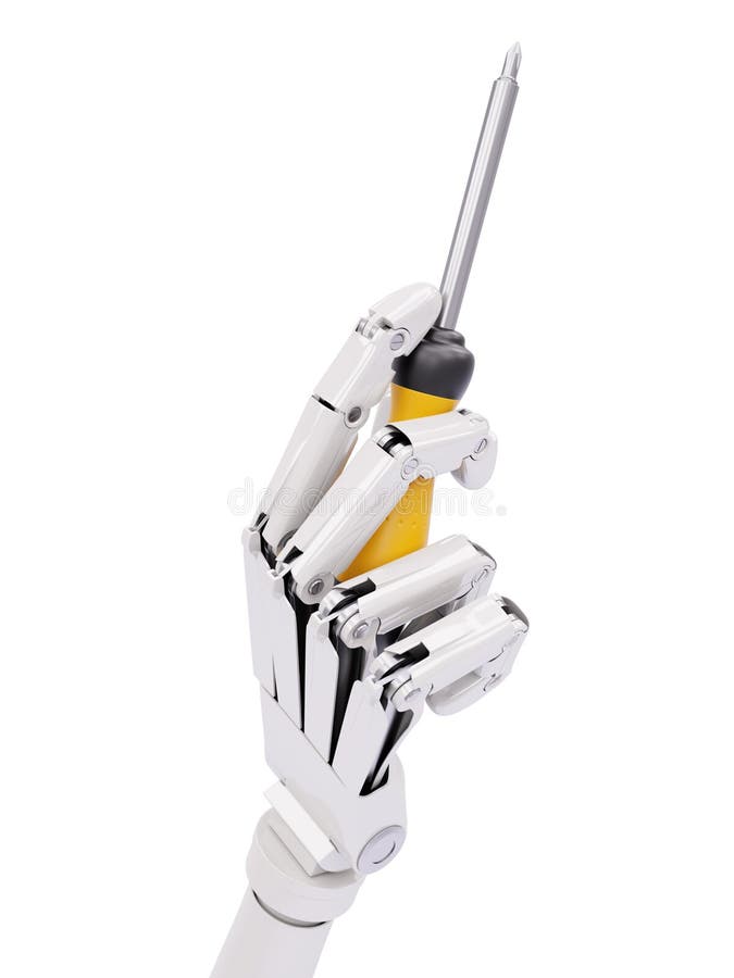 Robot Hand with Gearwheels Automation Concept 3d Illustration Stock ...