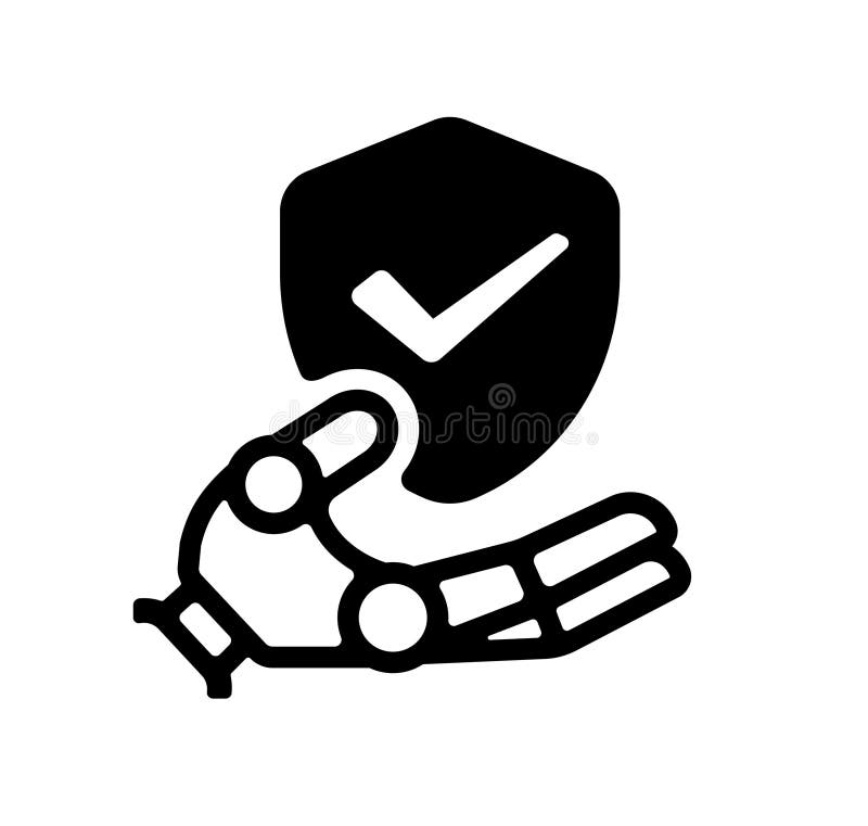 Robot Hand and Security Vector Icon Illustration Stock Vector ...