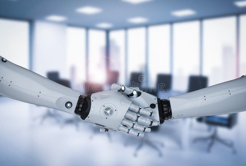 Robot hand point stock illustration. Illustration of automatic - 142836894