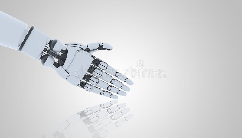Robot Hand Showing Gesture, Isolated on White Background. Stock ...