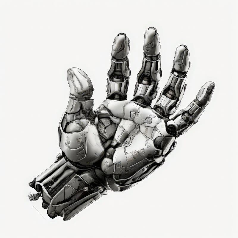 A Robot Hand Showing Gestures Stock Illustration - Illustration of ...