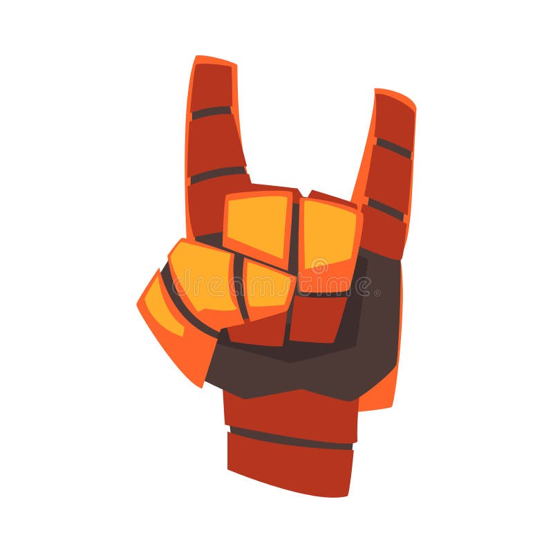 Robot Hand Showing Rock Sign, Orange Mechanical Palm Gesturing ...