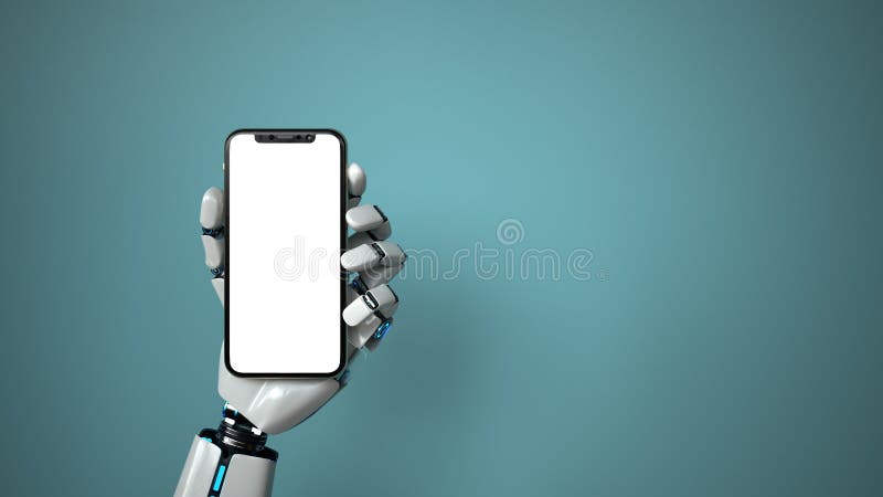 Robot Hand Smartphone stock illustration. Illustration of cyborg ...