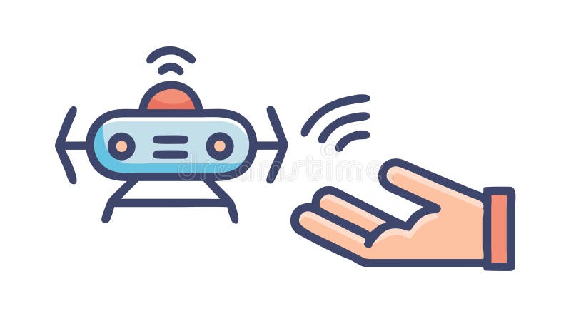 Robot Hand Tech: Human-Robot Interaction AI. Vector Design Generative ...