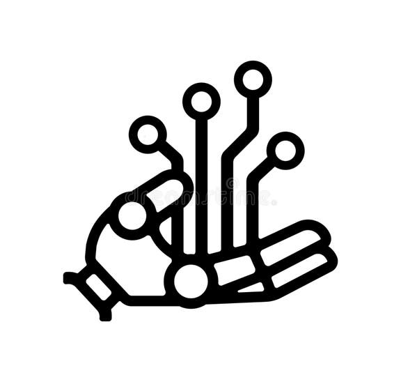 Robot Hand and Technology Vector Icon Illustration Stock Vector ...