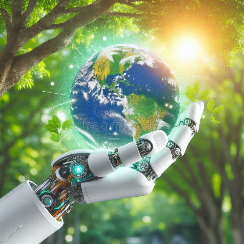 Robotic Hand Cradling Earth Stock Image - Image of biomechatronics ...
