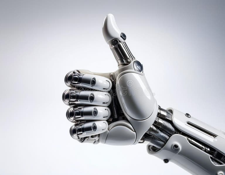 Robot hand with thumbs up stock image. Image of future - 357442523