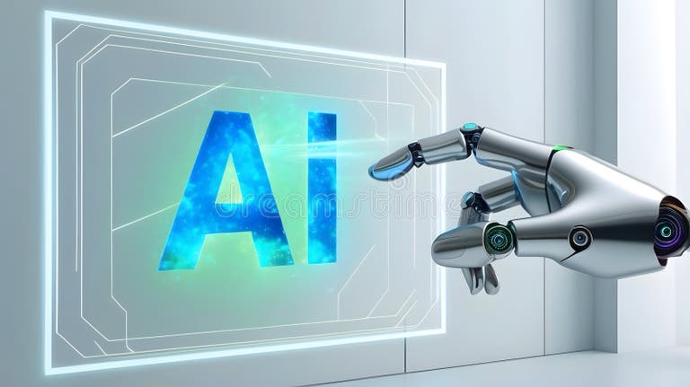 A Robot Hand Touching AI Icon As a Concept of AI Technology Development ...