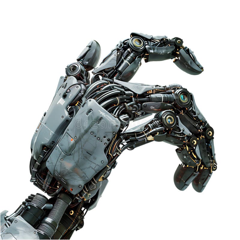Robot Hand on Transparent Background - Ai Generated Stock Illustration ...