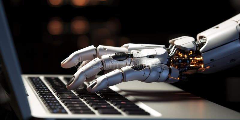 Robot Hand Typing on the Computer an Illustration Symbolizing ...