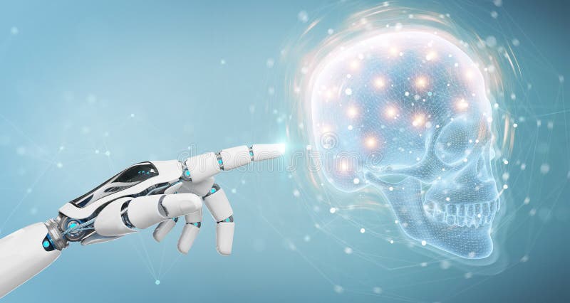 Robot Hand Using Digital X-ray Skull Holographic Scan Projection 3D ...