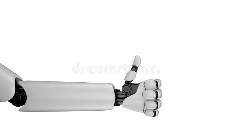 Robot Hand on White Background and Green Screen Generated by 3D ...